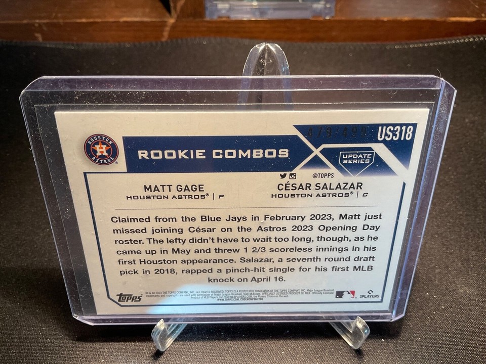 2023 Topps Update Rookie Combos #US318 Matt Gage, Cesar Salazar RC ...