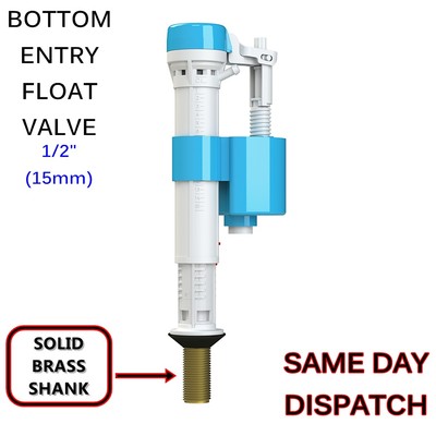 1/2" BRASS SHANK BOTTOM ENTRY INLET FILL FLOAT VALVE HEIGHT ADJUSTABLE ...