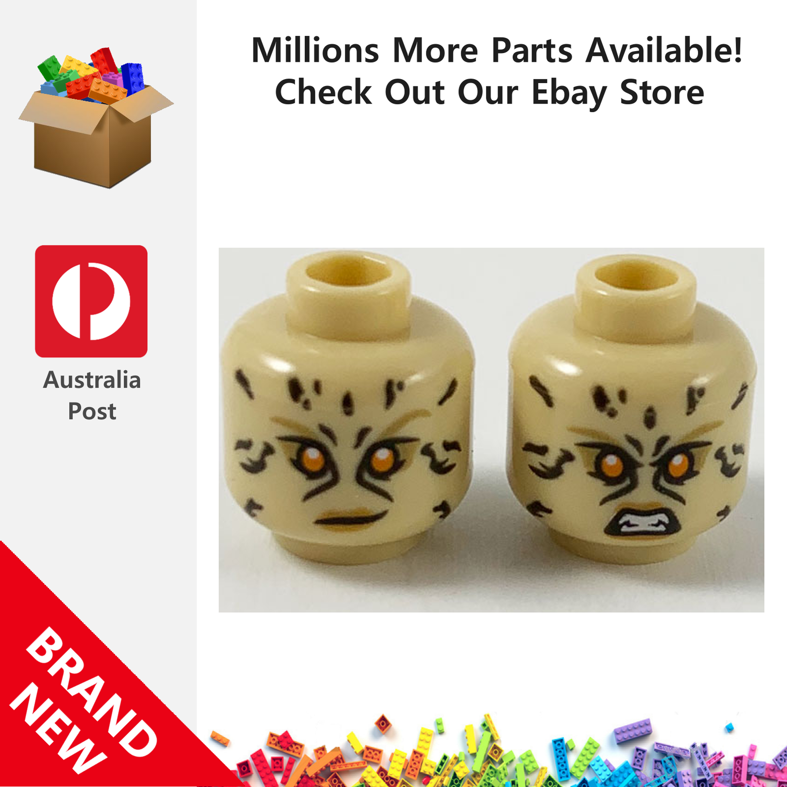 Genuine LEGO™ Tan Minifigure Head Dual Sided Female 3626 6298828 New | eBay