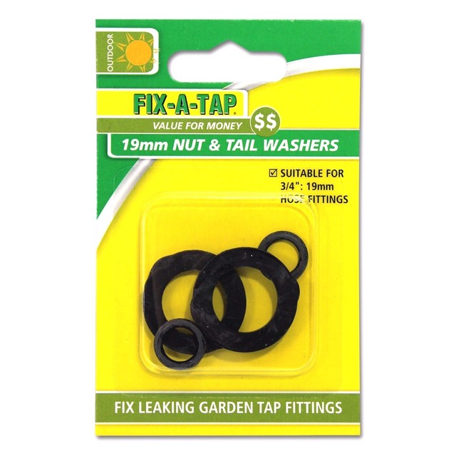 Fix-a-tap Nut and Tail Washers Suits 3/4 Inch 19mm Garden Taps 405036 ...