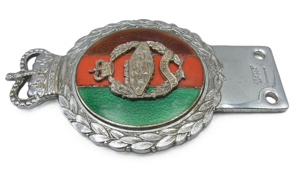 1950's-60's The Royal Tank Regiment Fear Naught Car Badge by J R Gaunt ...