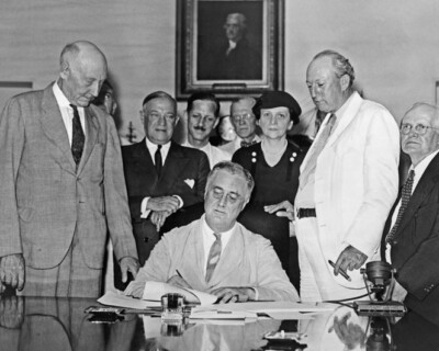 1935 President FRANKLIN D ROOSEVELT FDR 8x10 Photo Social Security Act ...