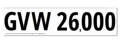 GVW 26,000 Gross Vehicle Weight Decal | eBay