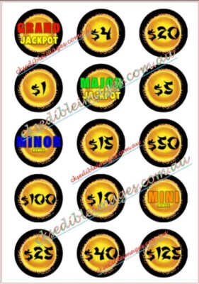 Casino Jackpot Poker Machine A4 Custom Design Edible Image Cake Icing ...