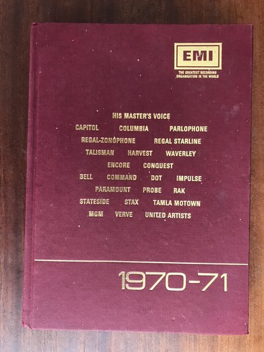 EMI RECORD CATALOGUE 1970 - 71 FOR ALL EMI LABELS including PARLOPHONE ...