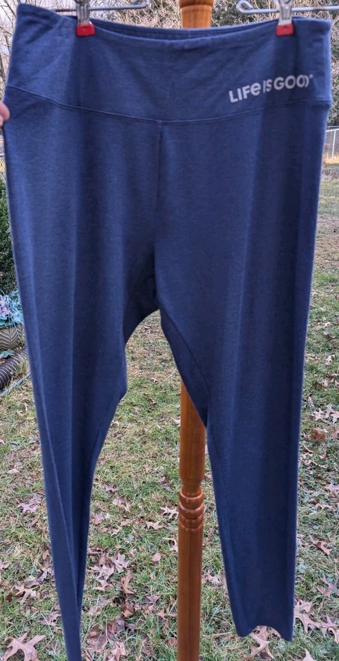 Life is Good Women Size Large Blue Yoga Pants Tapered Leg Athletic ...
