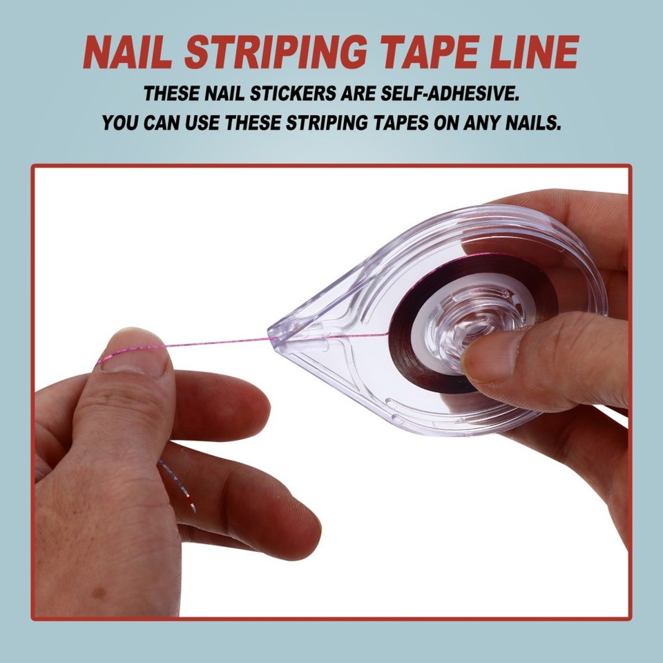 1 Set Nail Striping Tape Line Nail Decor Supplies with Dispenser | eBay UK