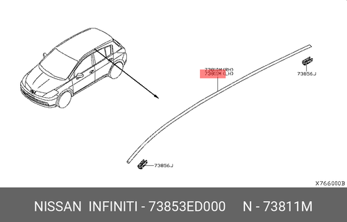 Genuine OE Moulding Roof Drip 73853ED000 , 73853-ED000 | eBay.de