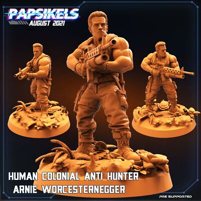 Human Colonial Anti Hunter Arnie Worcesternegger | DnD Miniatures ...