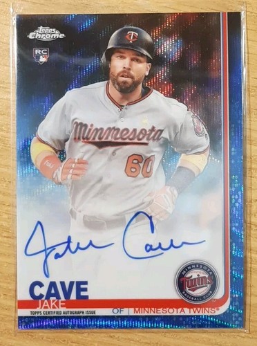 2019 TOPPS CHROME ROOKIE AUTOGRAPH BLUE REFRACTOR JAKE CAVE MIN TWINS ...