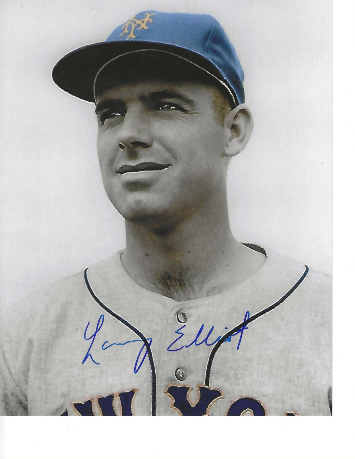 Signed 8x10 LARRY ELLIOT New York Mets Autographed photo - COA | eBay