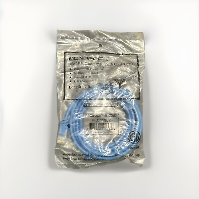 MonoPrice 350 MHz Category 5E Patch Cord Ethernet Cable (UTP) - 7 Ft ...