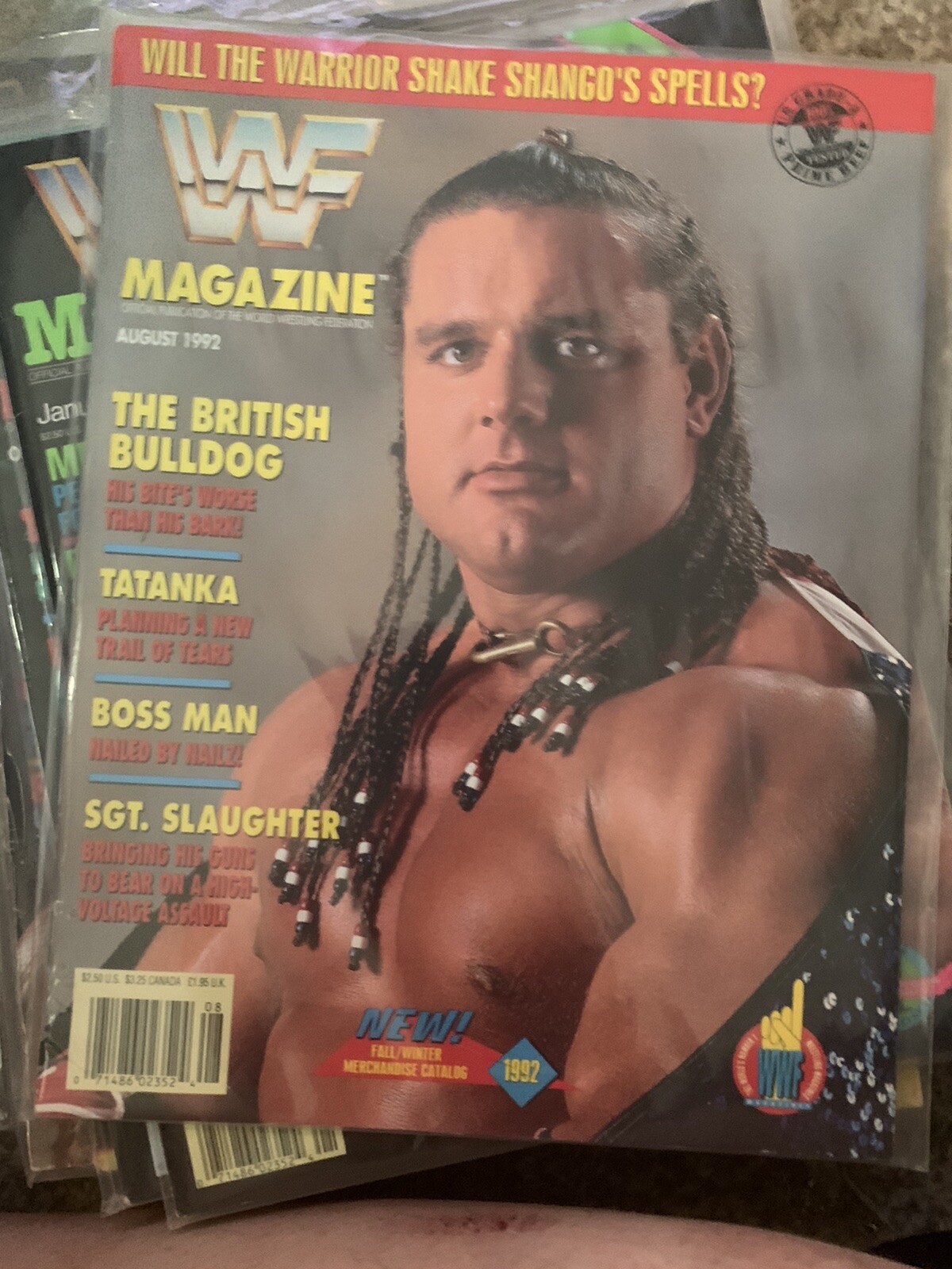 AUGUST 1992 wwf MAGAZINE W/CATALOG wrestling BRITISH BULLDOG | eBay