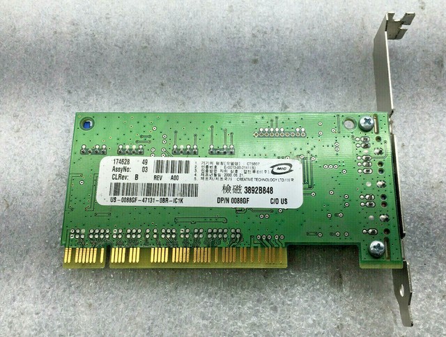 Dell Dp/n 0088gf Creative Labs Ct5807 P/n 4001051701 Rev B PCI Sound ...