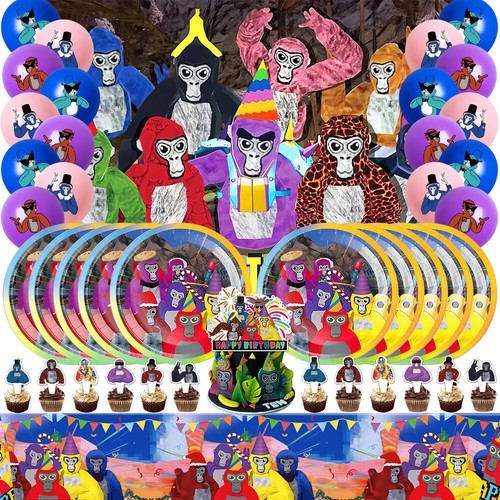 Gorilla Tag Birthday Decor Party Supplies Plate Balloon Cake Topper ...
