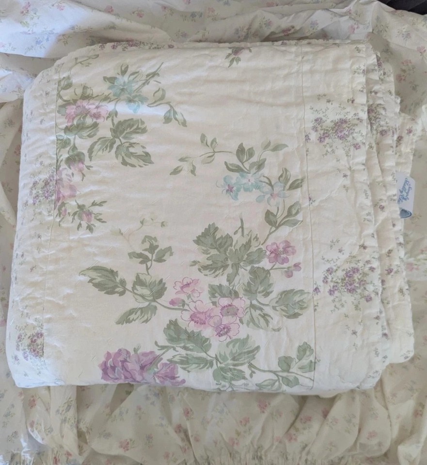 Simply Shabby Chic Quilt King Cabbage Roses 100% Cotton 104X92 Darling ...