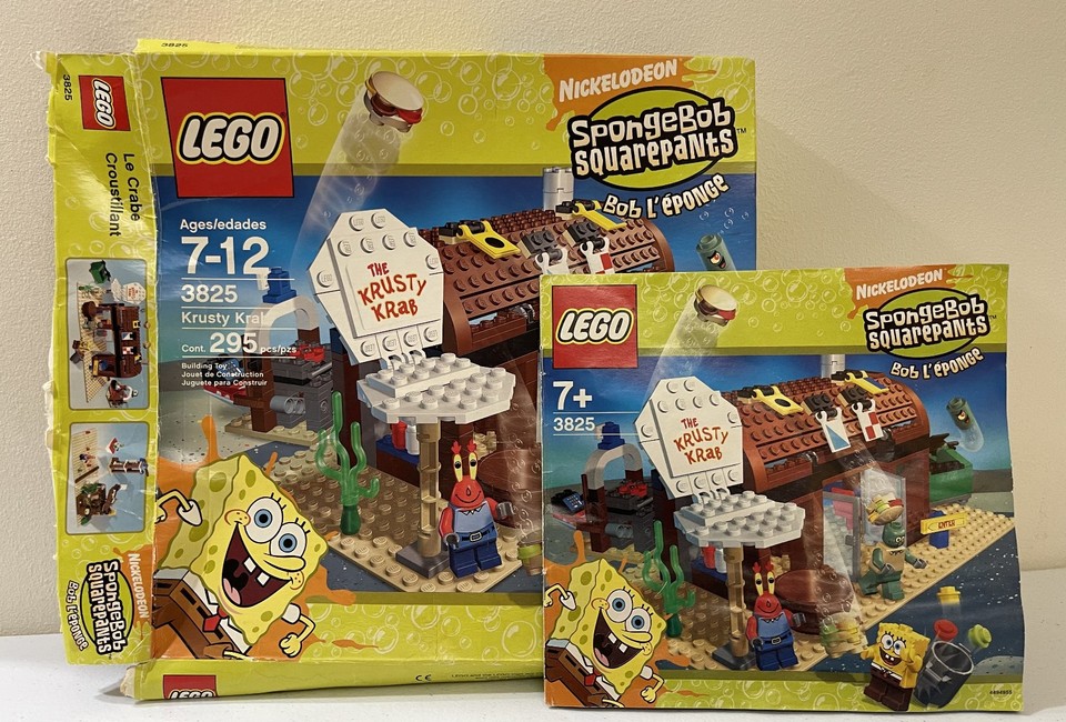 LEGO SpongeBob Krusty Krab 3825 INCOMPLETE Box Instruction Manual ...
