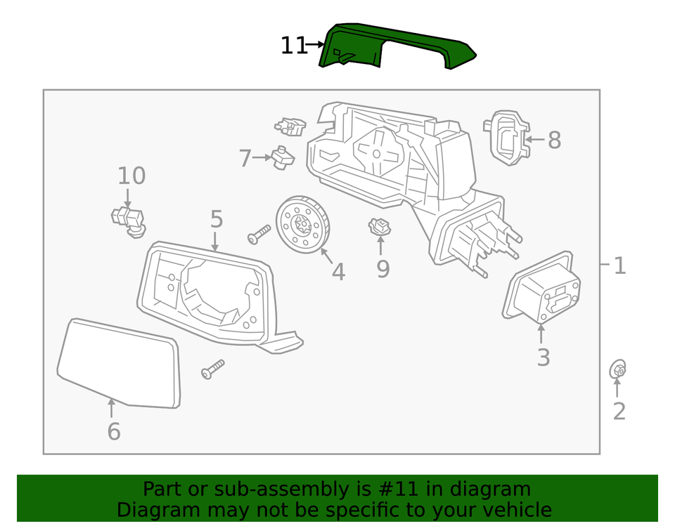 Genuine GM Chrome Driver Side Door Mirror Housing Lower Cover 84468905 ...