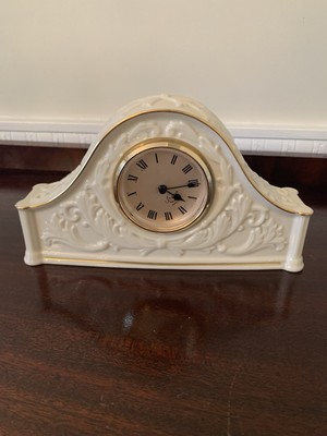 Lenox Ivory China Mantle Clock Battery Operated Gold Trim | eBay