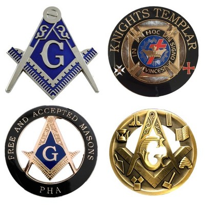 Freemasonry Mason Masonic Square and Compasses Auto Car Emblem Badge ...