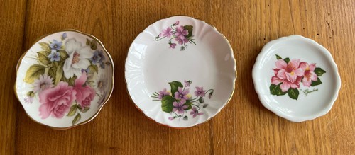 Antique to Vintage Butter Pats LOT of 3 - White Body with flowers ...