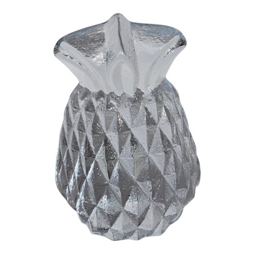 Vintage Blenko Solid Glass Pineapple Single Bookend Clear Heavy Boho ...
