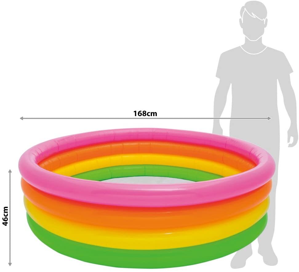 Intex Sunset Glow 4 Ring Pool Children's Swimming Pool 168CM LARGE ...