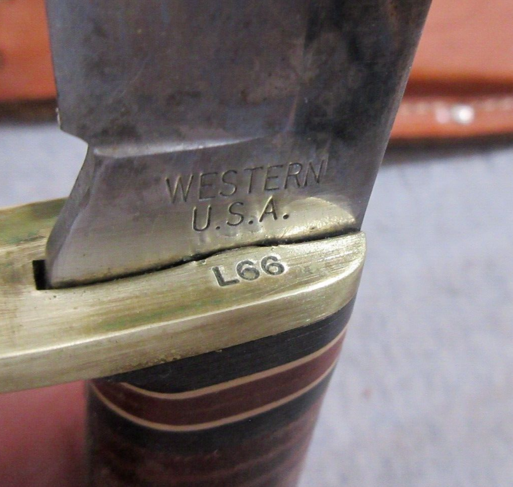vintage Western L66 USA fixed blade knife & sheath lot P | eBay