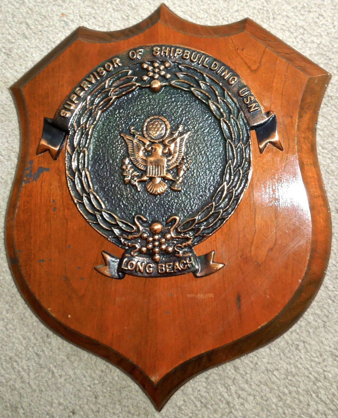 Vintage US Navy Supervisor of Shipbuilding, Long Beach, CA...Heavy ...