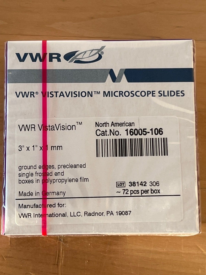 VWR Vistavision Microscope Slides 16005-106 Single end frosted, 3 x 1 ...
