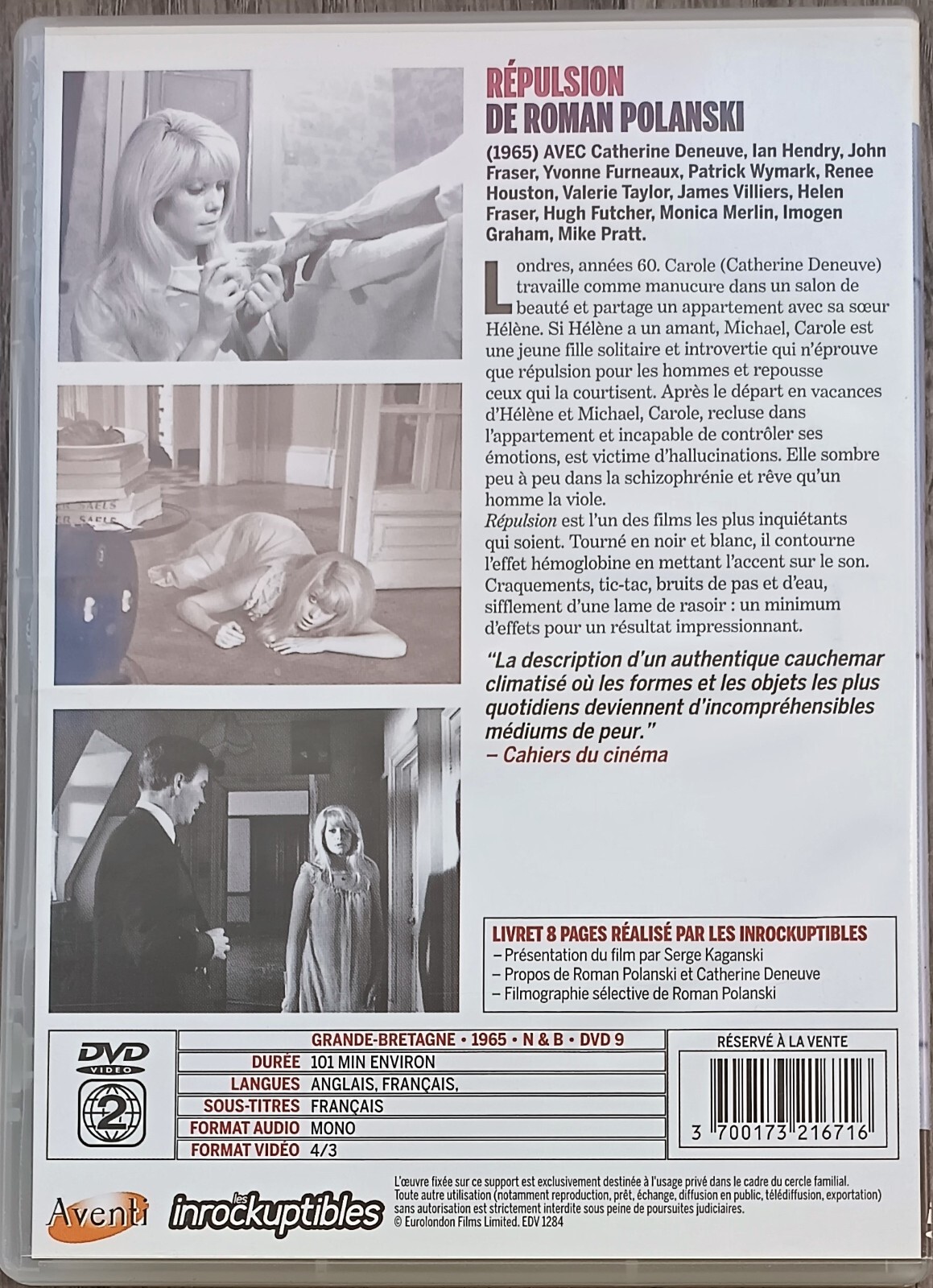 DVD/REPULSION/ROMAN POLANSKI/CATHERINE DENEUVE/IAN HENDRY/CLASSIQUE ...
