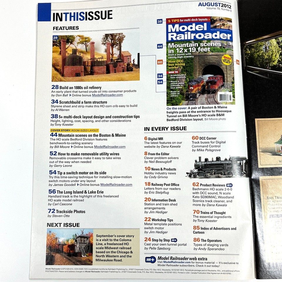Model Railroader AUG 2012 Mountain Scenes DCC Bus Wiring Scratch Build ...