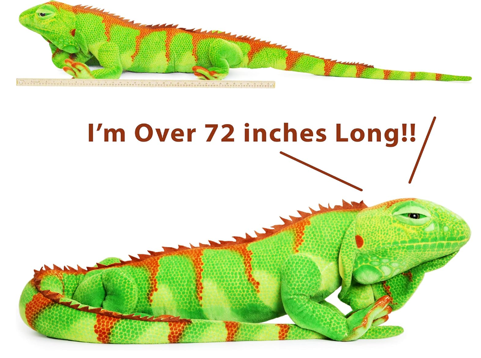 Giant Realistic Iguana Big Stuffed Animal Plush Soft Huge Toy Lizard ...