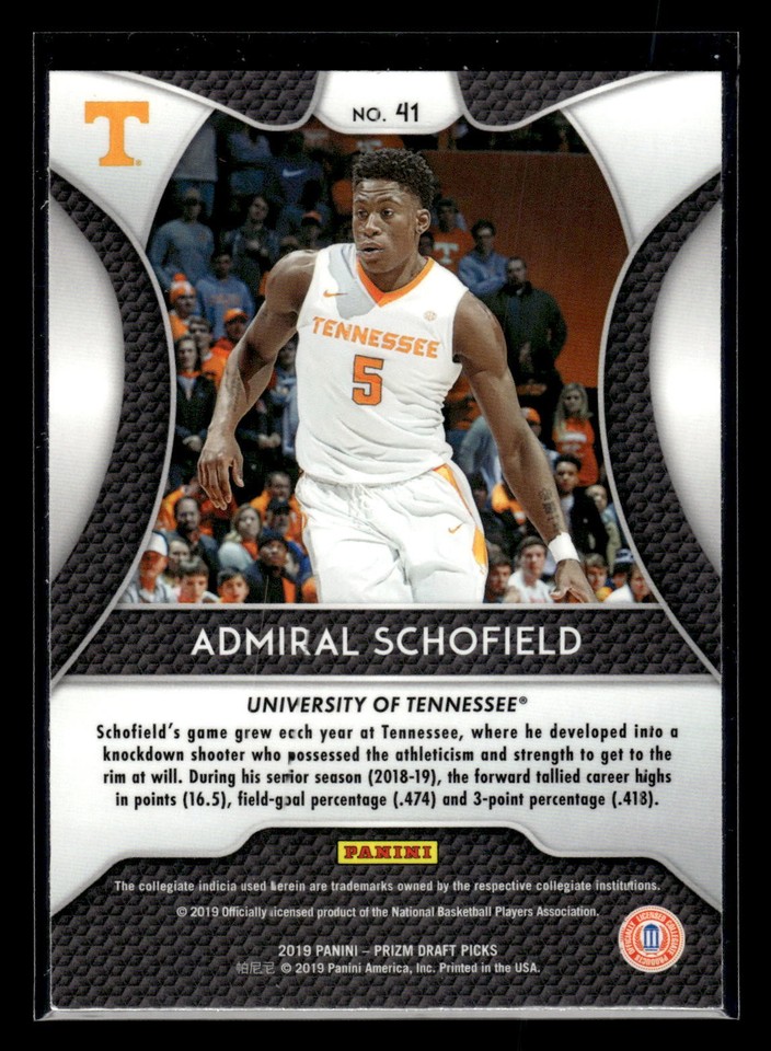 2019 Panini Prizm Draft Picks #41 Admiral Schofield Rookie Mint+ New | eBay