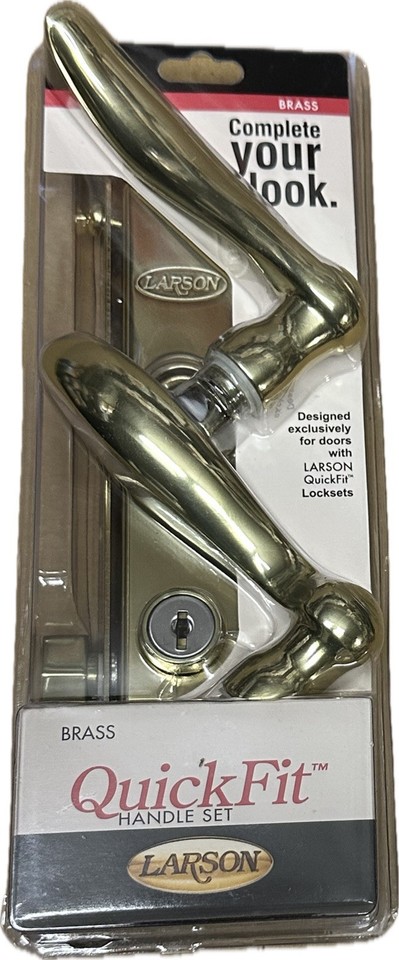Larson Storm Door Quick Fit Handle Set. Curved Polished Brass | eBay