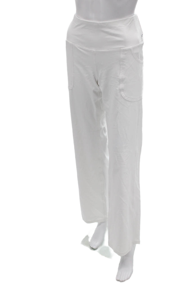 JoFit Women Maternity White Pants Zip Poly Spandex Inseam 33 Size L ...