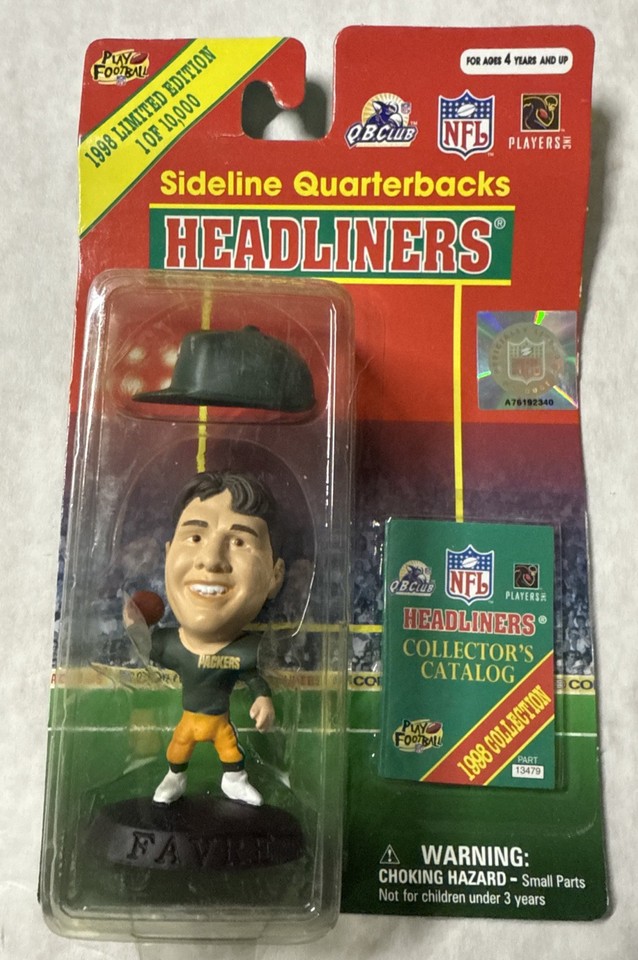 (2) Brett Favre 3" NFL Corinthian Headliners 1996 & 1998 Green Bay ...