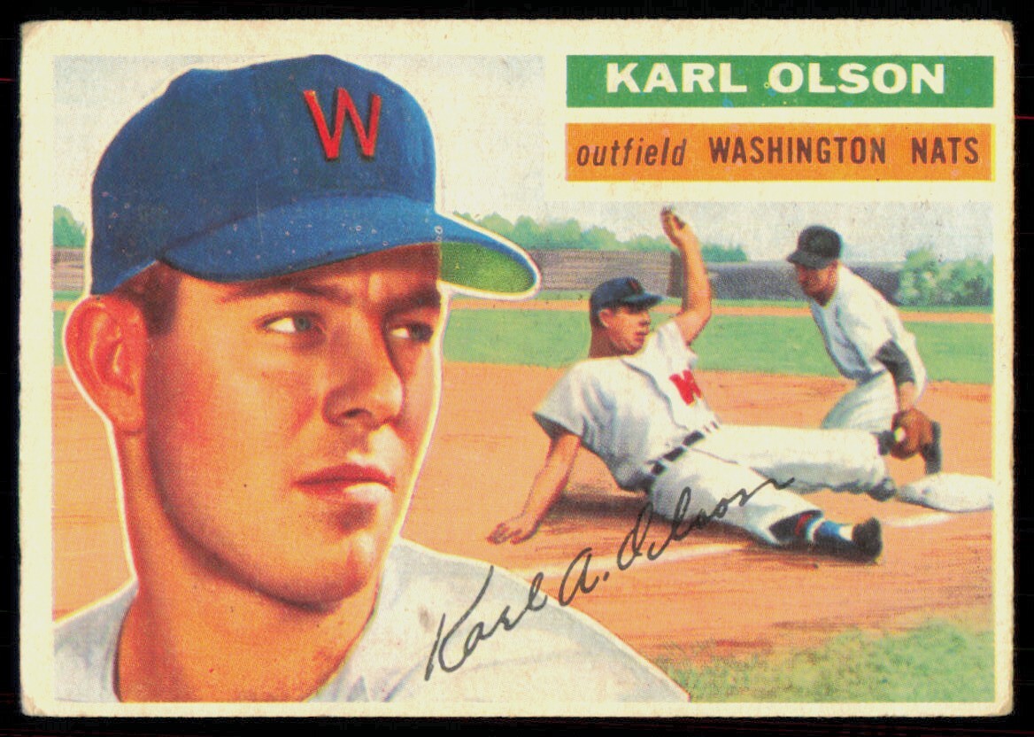1956 Topps Raw Vintage MLB Baseball Card Karl Olson Washington ...