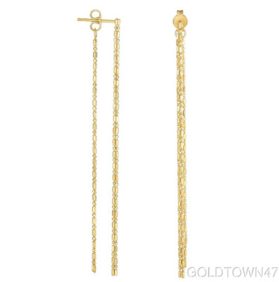 14kt Yellow Gold Double Stranded Drop Earring Element Post+Push Back ...