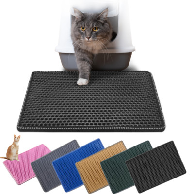 Kitty Cat Litter Mat Anti-Tracking Mat Honeycomb Double Layer Easy ...