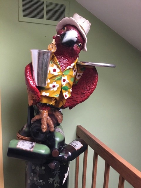 36" Parrot Butler Statue With Tray Margaritaville Restaurant Kitchen ...