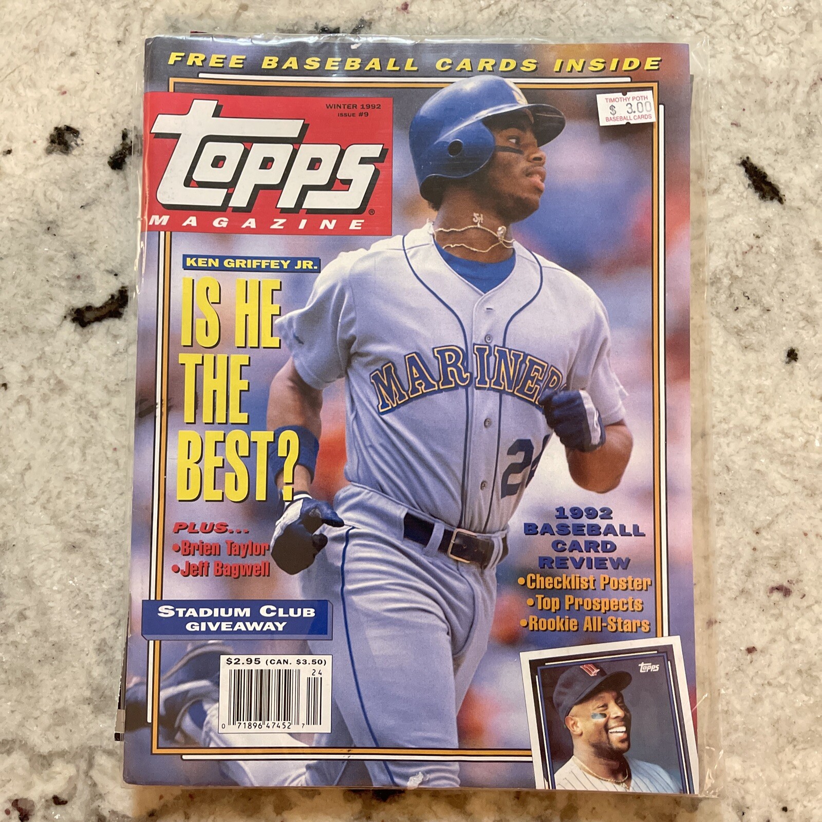 Topps Magazine Winter 1992 #9 Ken Griffey Jr. Cover With Cards and ...