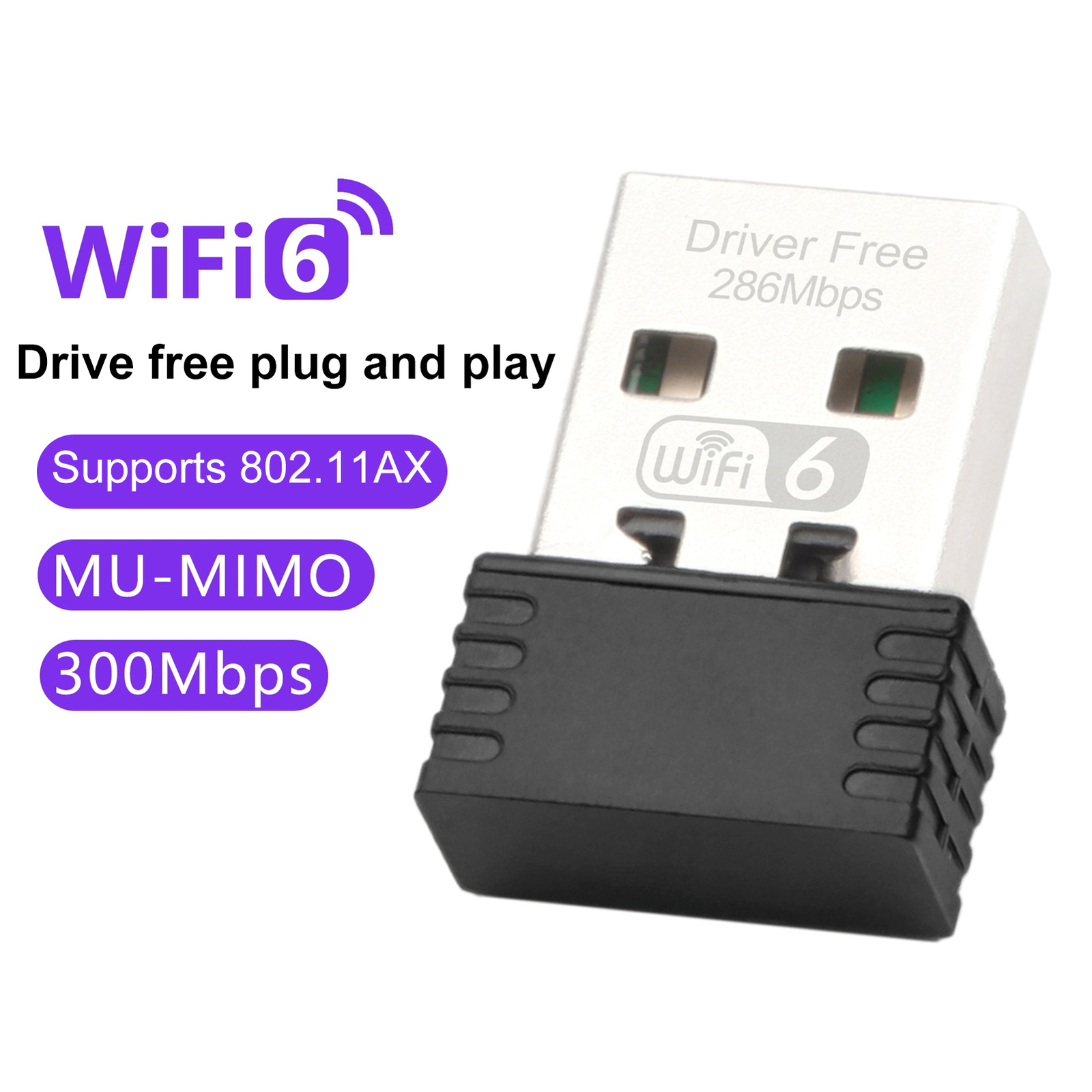 Wireless Network Adapter Wifi Receiver High-speed 300mbps 6 with Strong ...
