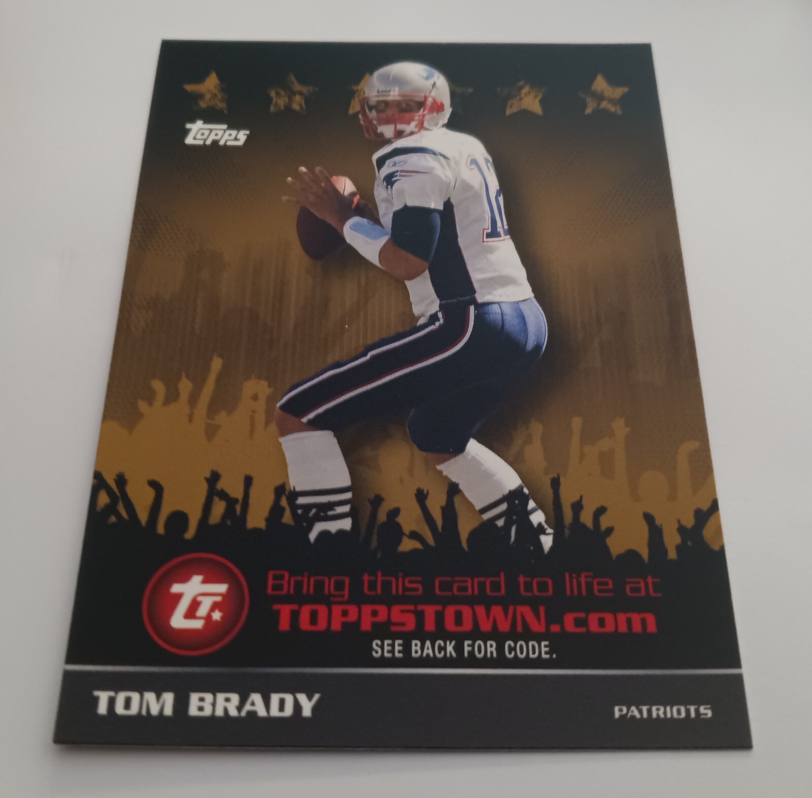 2009 TOM BRADY Topps Topps Town Redemption Code Cards GOLD NFL Card # ...