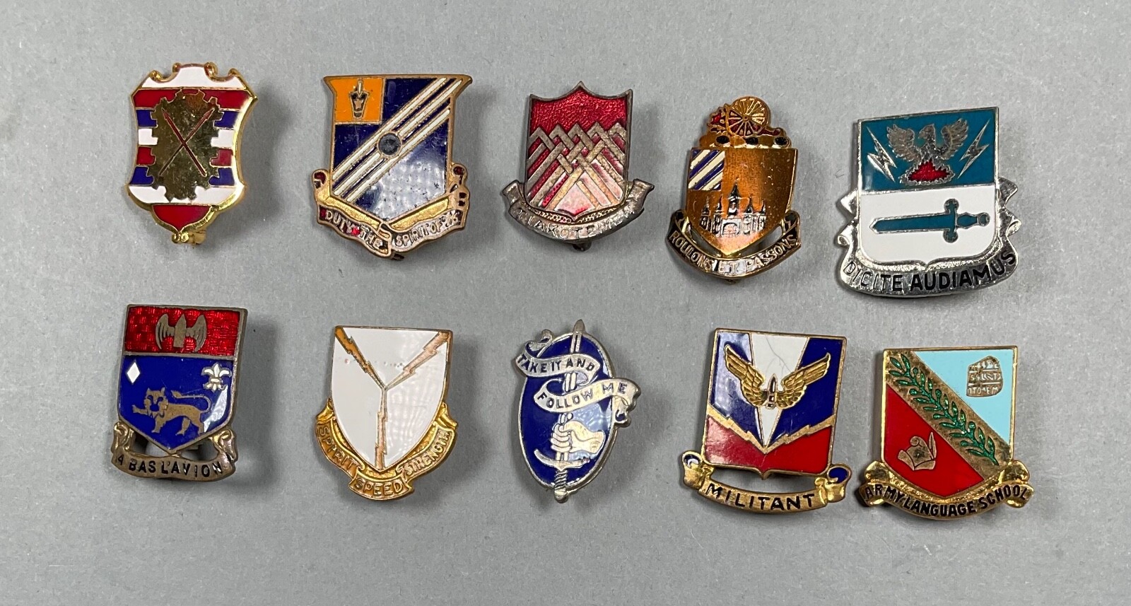 US Army Pin Back DUI DI Unit Crest Lot of 10 Different # 2 | eBay