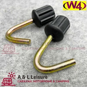 W4 Awning Pole End Hooks For 1" 25mm Poles x2 Caravan, Motorhome ...