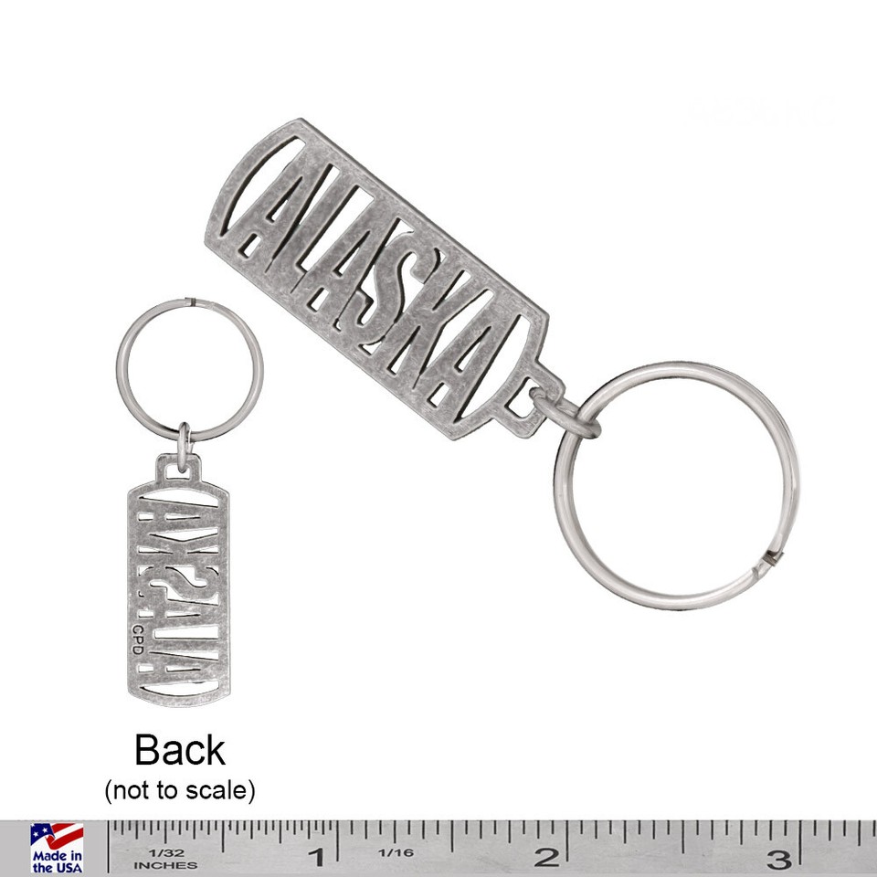 Creative Pewter Designs Alaska State Cutout Pewter KeyChain, Key Fob ...