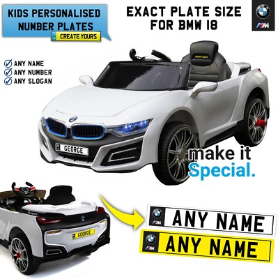 Ride On BMW i8 M Sport Personalised Number Plate For Kid Electric Car ...