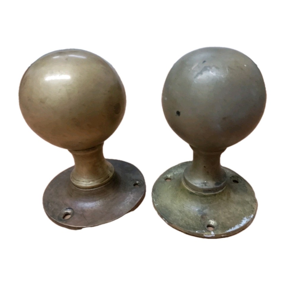 Antique Reclaimed Solid Brass Round Ball Door Knob | eBay