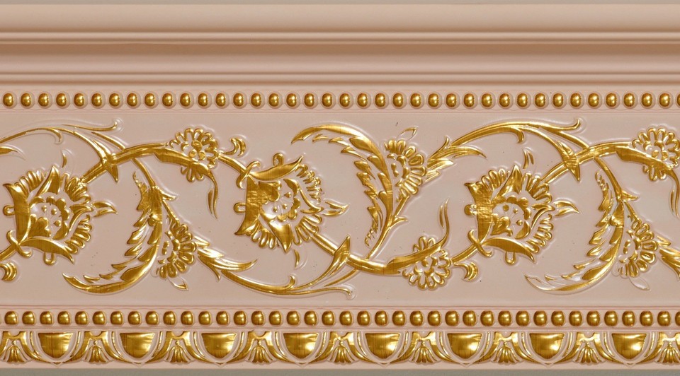 46ft French Rose Gold Crown Molding 6 Piece Box Prefinished Decorative ...